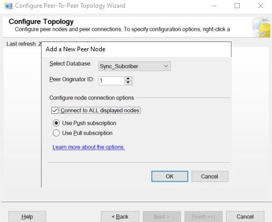 MS SQL Server Replication or Synchronization Peer-to-Peer Topology
